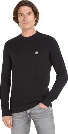 Calvin Klein Jeans CK EMBRO BADGE SWEATER Pull-over Homme, Noir (Ck Black), M