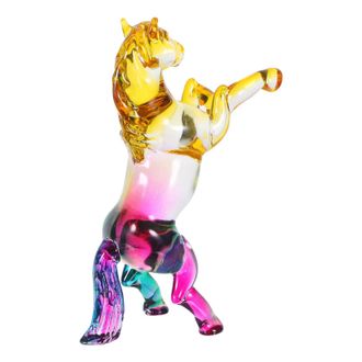 Angoily Kristall Pferd Statue Transparent Geschnitzt Dekorativ Stehend Elegantes Design B&uuml;ro Wohnkultur Geschenk Tischdekoration Hochwertiges Glas Pferdeskulp