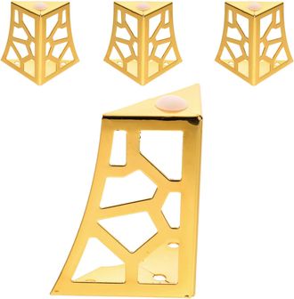 Hemobllo 4 St&uuml;ck M&ouml;belbeine Hohlprofil Sofafu&szlig; und Tischbein f&uuml;r Schr&auml;nke Kommoden Sofas mit Rutschfesten Gummisohlen Stilvoll und Pflegeleicht Goldfarben