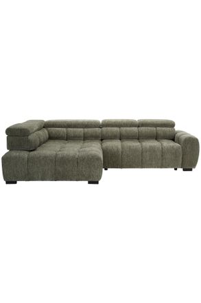 Welnova Ecksofa, Olivgr&uuml;n, Textil, 4-Sitzer, Ottomane links, 297x205 cm, R&uuml;cken echt, elektrischer Sitzvorzug, Wohnzimmer, Sofas & Couches, Wohnlandschaften