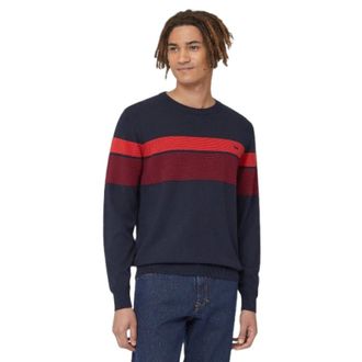 Harmont & Blaine Homme, Pulls, Bleu, Taille: XL Pull col rond bleu avec bandes 3D