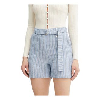 Fracomina Shorts Ceinture &agrave; Rayures - Femme - Shorts - Bleu - Taille: 36 FR