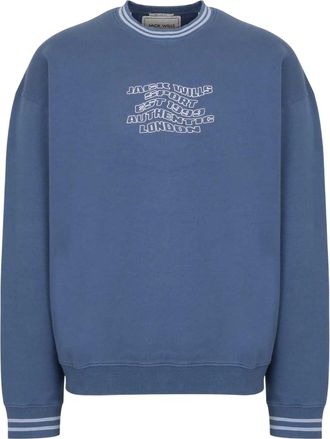 Jack Wills Sweatshirt f&uuml;r Herren, &Uuml;berschnittene Schulter, leger (Stahlblau)