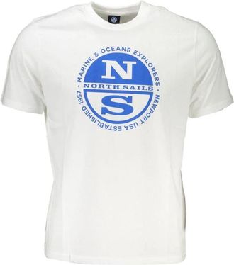 North Sails Baumwoll T-Shirt mit Logo-Druck und Kurzarm - - Tops - Herren - Wei&szlig; - S