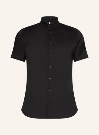 DeSoto Desoto Kurzarm-Hemd Slim Fit Aus Jersey schwarz