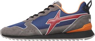 W6YZ Sneakers aus technischem Gewebe und Veloursleder, Anthrazit-Blau- 42