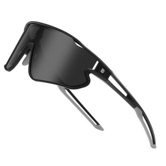 Duco DC0023 Lunettes de soleil polaris&eacute;es pour homme et femme Protection UV400 Lunettes de soleil de course &agrave; pied, p&ecirc;che, cyclisme, baseball, Monture noir