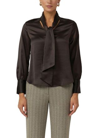 s.Oliver Black Label Satinbluse mit eleganter Kragen-Schluppe