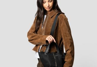 Alexander Smith Lauren Small handbag with shoulder strap in black nylon