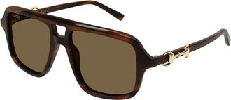Gucci Pilot Sonnenbrille - - Accessories - unisex - Braun - 53 MM