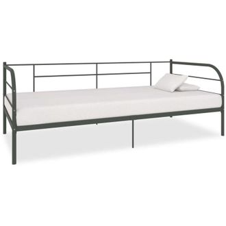 vidaXL Cadre de lit de repos Gris M&eacute;tal 90 x 200 cm