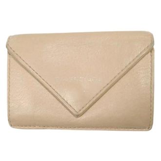 Balenciaga Pre-owned Paper Tiny Leather Wallet - - Pre-owned - Damen - Beige - ONE SIZE