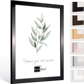 Bildershop-24 Bilderrahmen London in Schwarz (Hochglanz) mit Acrylglas 37.5 X 98 cm PUZZLEFORMAT Poster Puzzle Rahmen Bilder