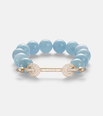 Ananya Bracelet Chakra en or 18 ct &agrave; aigues-marines et pierres pr&eacute;cieuses