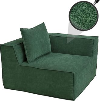Mendler Eckteil/Zubeh&ouml;r f&uuml;r Sofa HWC-O54, Loungesessel Polstersessel Armlehne, Stoff/Textil (300g/m&sup2;) 63x97x97cm - gr&uuml;n