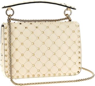 Valentino Garavani Womens White Lamb Leather Shoulder Bag