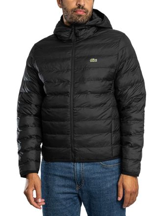 Lacoste Logo Puffer Jacke, Schwarz