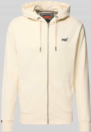 Superdry Sweatjacke mit Logo-Stitching und Kapuze