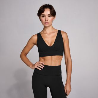 MyProtein Brassi&egrave;re de sport longue SculptForm col V MP femme - Noir - XS
