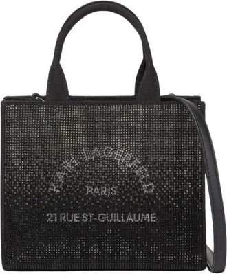 Karl Lagerfeld K/Rsg Mini Sac Cabas Carr&eacute; Strass D&eacute;grad&eacute; - Femme - Sacs - Noir - Taille: ONE Size