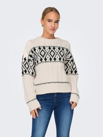 Only Strickpullover ONLMARENT L/S PULLOVER KNT NOOS mit Strickmuster
