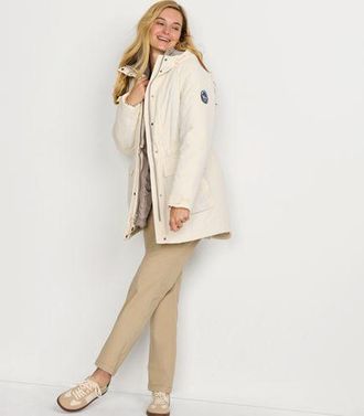 Lands End Wasserdichter 3-in-1-Parka Squall, Damen, Gr&ouml;&szlig;e:48-50 regular, Wei&szlig;, Polyester/Nylon, by Lands End