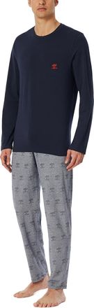 Schiesser Herren Schlafanzug lang Rundhals-95/5 Nightwear Pyjamaset, Nachtblau_182610, 48