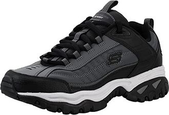Skechers Baskets de Sport à lacets pour Homme, Afterburn - Noir - noir/gris, 43 EU