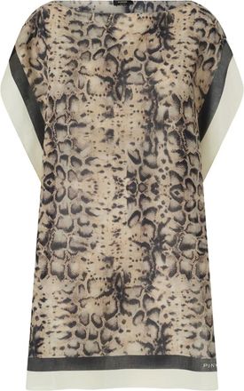 Pinko Drapiertes T-Shirt mit Schlangen-Print - Nude