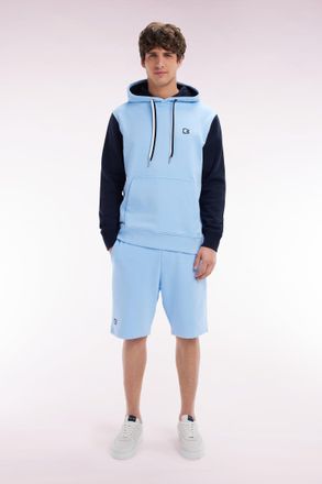Eden Park Short De Jogging En Molleton Coton Ciel Coupe D&eacute;contract&eacute;e