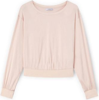 Motivi Femme, Blouses et Chemises, Rose, Taille: 44 FR Blouse en cr&ecirc;pe de Chine &agrave; coupe carr&eacute;e