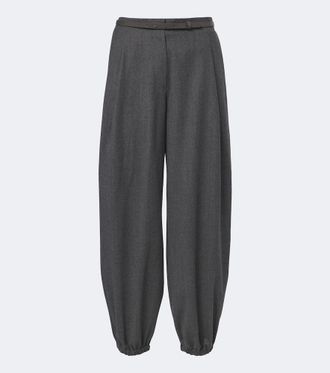 Max Mara Pantalon ballon en laine m&eacute;lang&eacute;e