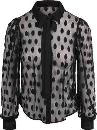 Ulla Johnson Femme, Blouses et Chemises, Noir, Taille: 34 FR Soraya Blouse Semi-Transparente avec Lavalli&egrave;re