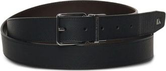 Michael Kors Homme, Accessoires, Noir, Taille: ONE Size Ceinture en cuir r&eacute;versible gaufr&eacute;