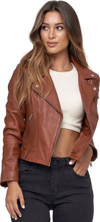 Tazzio Lederjacke F507 Biker Look mit coolen Zipper-Details & Reverskragen