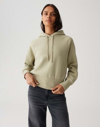 OPUS Hoodie GESIKA aus French Terry Sweatware &uuml;berschnittene Schulter mit 3/4 Arm, Melang&eacute;-Effekt