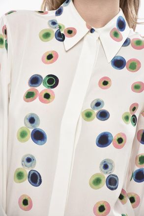 Chlo&eacute; Silk Shirt Dress EYES with Hidden Button Placket Chloe
