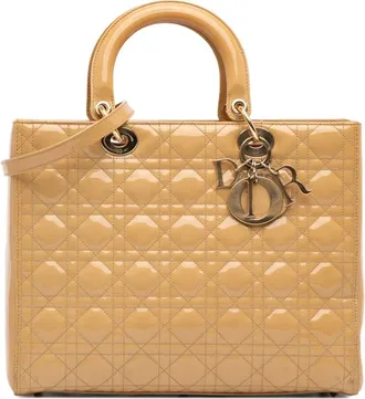 Dior grand sac &agrave; bandouli&egrave;re Lady Dior (2012) - Marron