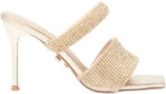 Twentyfourhaitch Femme, Chaussures, Jaune, Taille: 40 EU Scarpa Oro Mule doppio listino gioiello