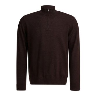Nn.07 Sergio Zip Merino Woll Polo - - Knitwear - Herren - Braun - M