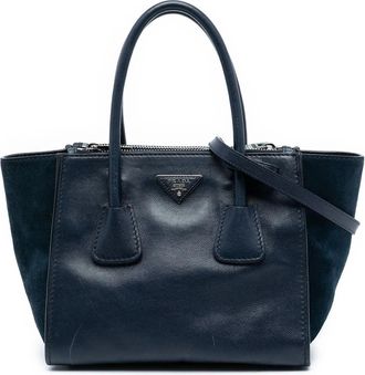Prada Hobo Bags - Glace Calf Twin Pocket Satchel - Gr. unisize - in Blau - f&uuml;r Damen