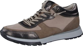 Paul Green Damen SUPER Soft Sneaker mit Wechselfu&szlig;bett, Frauen Bequemschuhe,Wechselfu&szlig;bett,schn&uuml;rschuhe,schn&uuml;rer,Low-tie,Beige (Steel/Antelope),38.5 EU / 5.5 UK