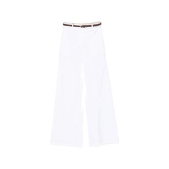 Max Mara G&uuml;rtelweite Hose mit weitem Bein - - Trousers - Damen - Wei&szlig; - M