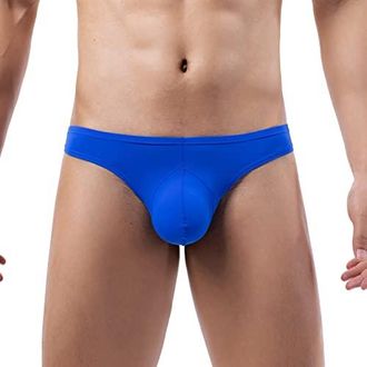 Generic Boxer pour homme, sous-v&ecirc;tements sexy pour homme, sous-v&ecirc;tements respirants, string avec poche bulge pour homme, slips stretch G confortable, bleu, XX