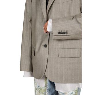 Acne Studios Blazer &agrave; doublure en chemise ray&eacute;e en laine