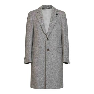Lardini Homme, Manteaux, Gris, Taille: S Manteau droit &agrave; chevrons