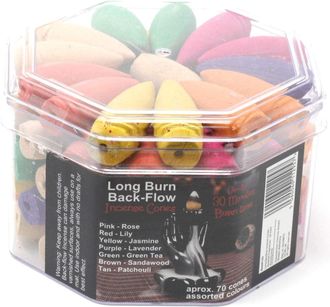Ancient Wisdom Long Backflow Incense Cones - Assorted Fragrances - 30 mins Burning time