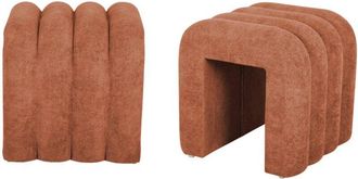 Sweeek Sweeek - Set de 2 poufs contemporains en tissu orange