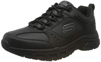 Skechers Oak Canyon Redwick Hommes Formateurs, Black Leather Synthetic Textile Black Trim, 45.5 EU