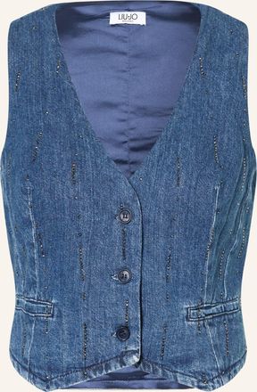 Liu Jo Liu Jo Jeansweste Mit Schmucksteinen blau